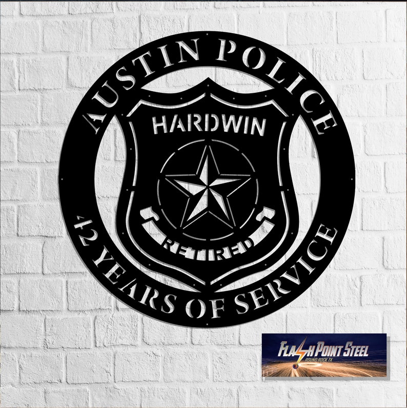 Police Badge Wall Police Retirement Sign Custom Plaque for | Etsy Police Badge Wall Police Retirement Sign Custom Plaque for | Etsy