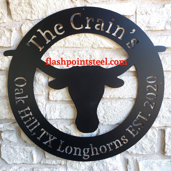 Longhorn Metal Art - Etsy