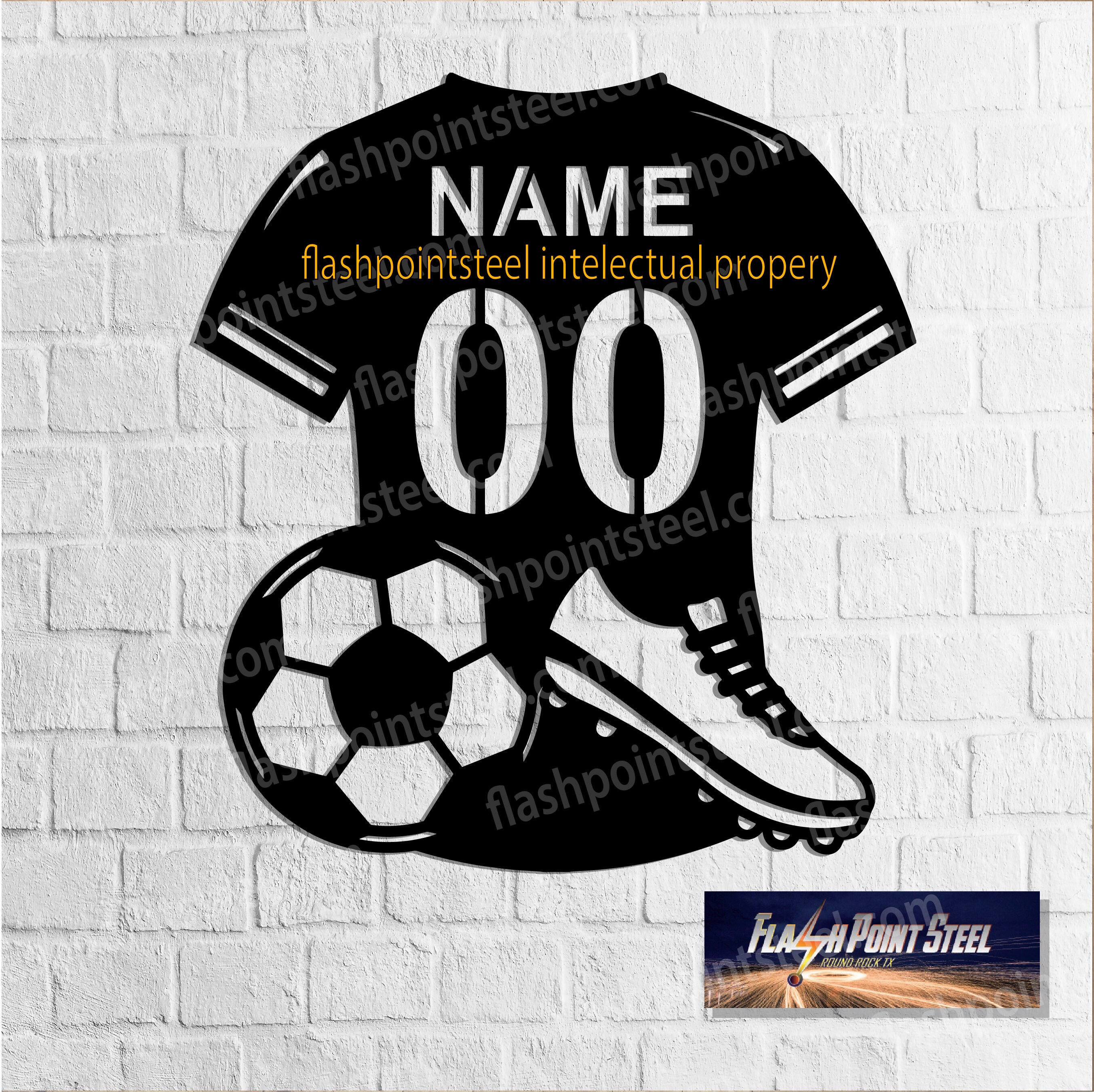 Custom Football Soccer Sign Number Metal Wall Art - Etsy