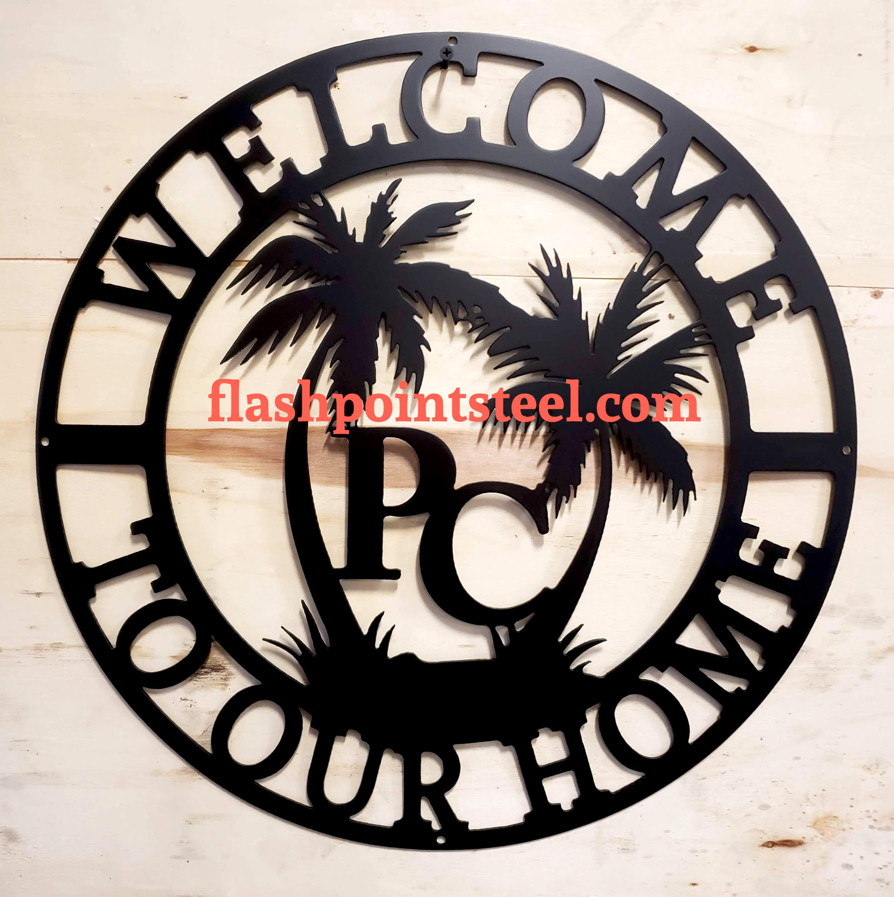 Palm Tree Sign Tropical Entrance Sign Wall Decor Plasma - Etsy UK