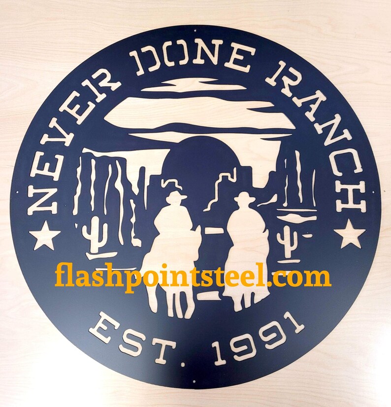 Wild West Desert Sign Cowboy Sign Steel Art Family - Etsy