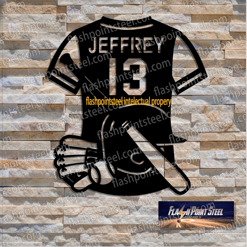 Custom Baseball Sign Number Metal Wall Art Personalized - Etsy