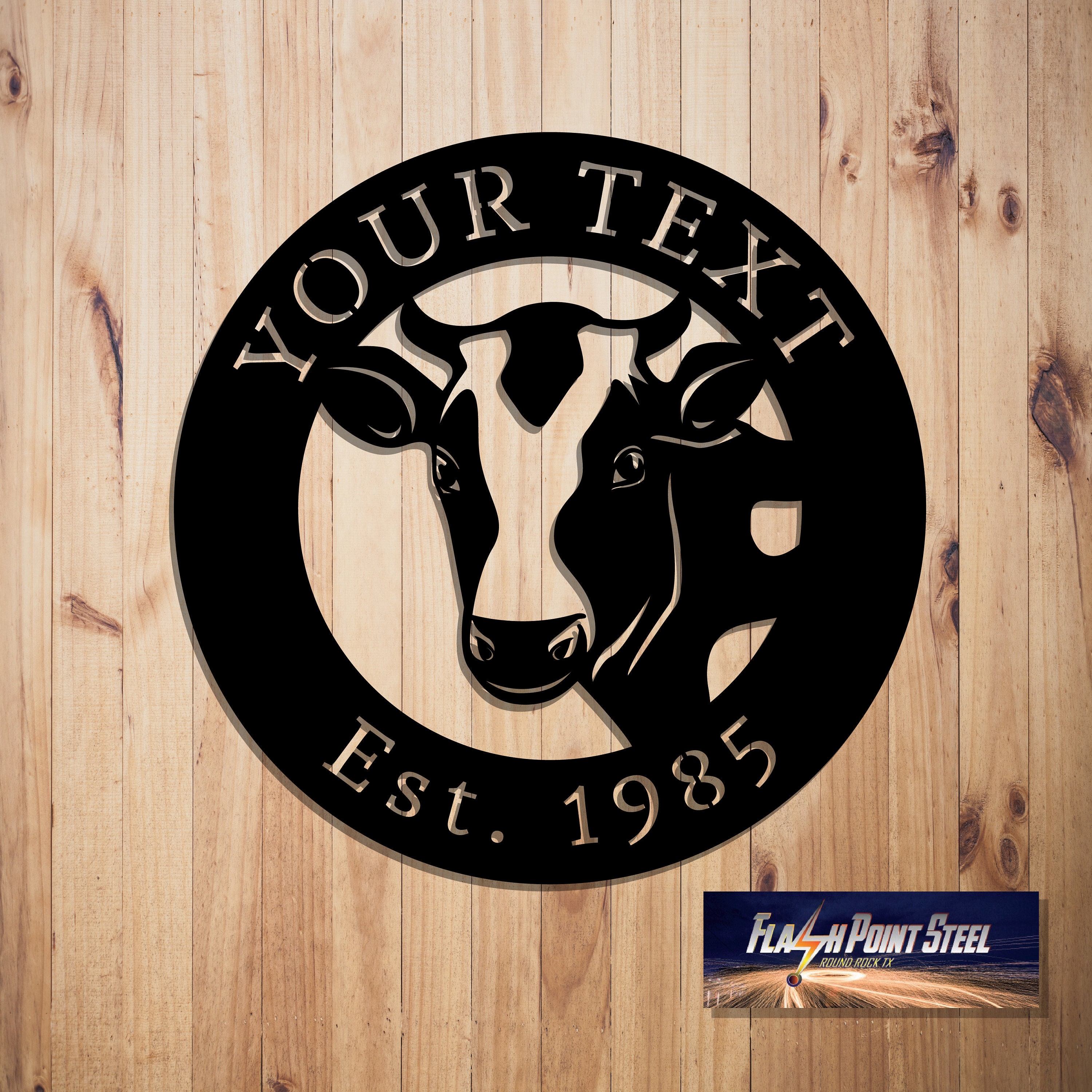 Personalized Cow Farm sign Farmhouse Established Family name | Etsy