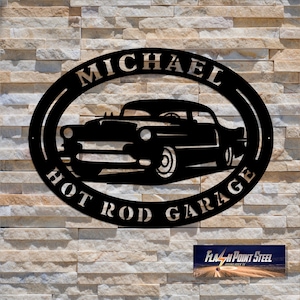 Hot Rod Sign Personalized, Steel Art, Metal Sign, Motor, Custom Metal ...