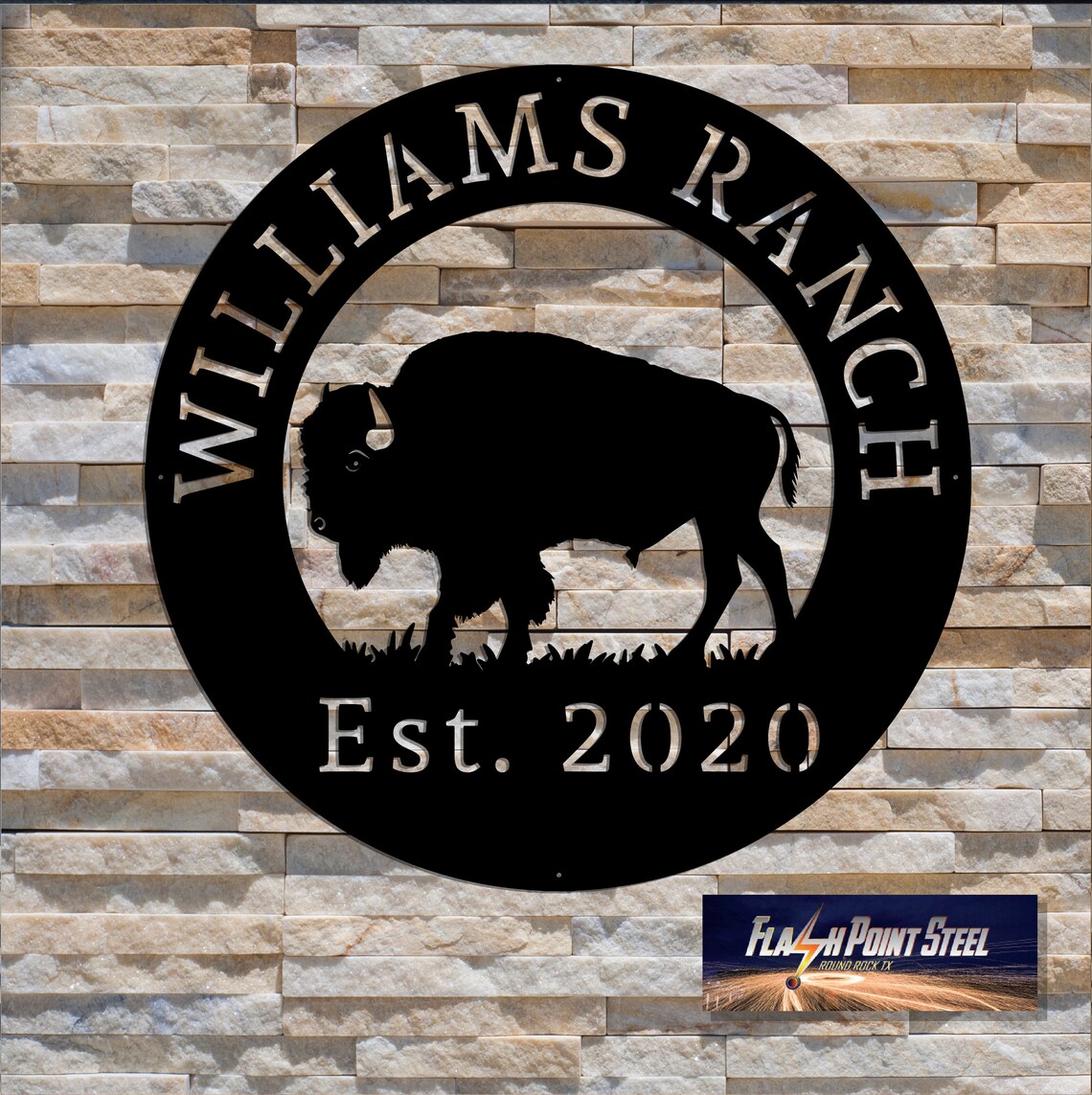 Buffalo Sign American Bison Sign Entrance Sign Metal Art - Etsy