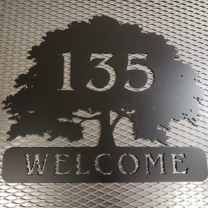 Tree Home Address Number, Address Sign, Custom Address Number, Indoor ...