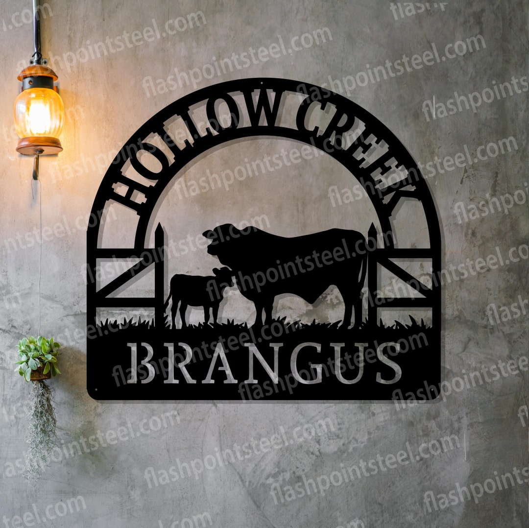 Brangus, Ranch Entrance Gates, Cattle Metal Sign, Custom Cow/calf ...