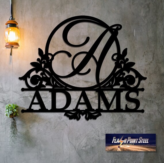 Monogram Name Sign Ornament Letter Family Sign - Etsy