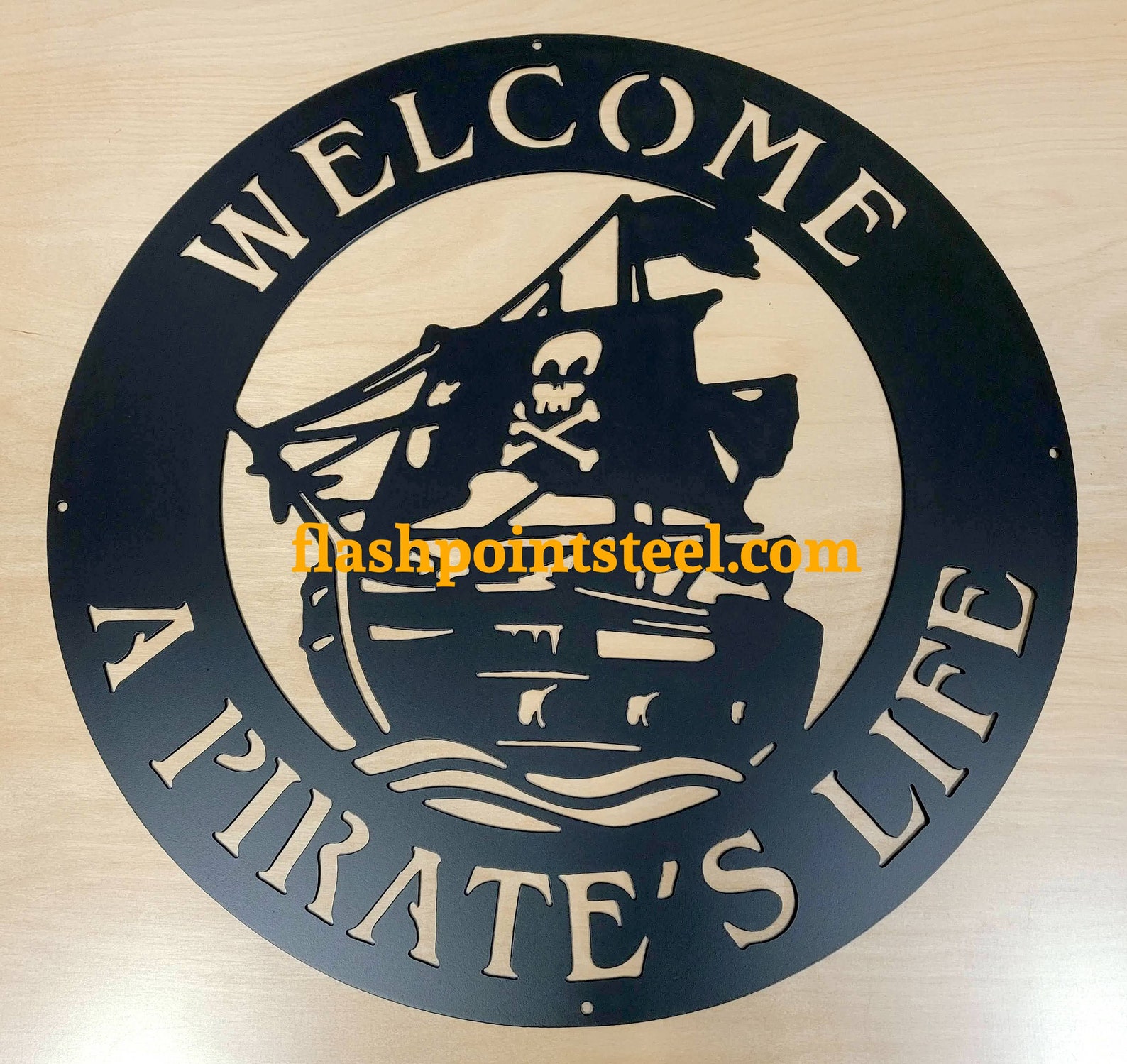 Pirate ship sign Metal art Personalized sign Wall art | Etsy