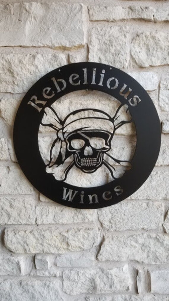 Pirate Skull Sign Crossbones Custom Name Steel Art Skull | Etsy