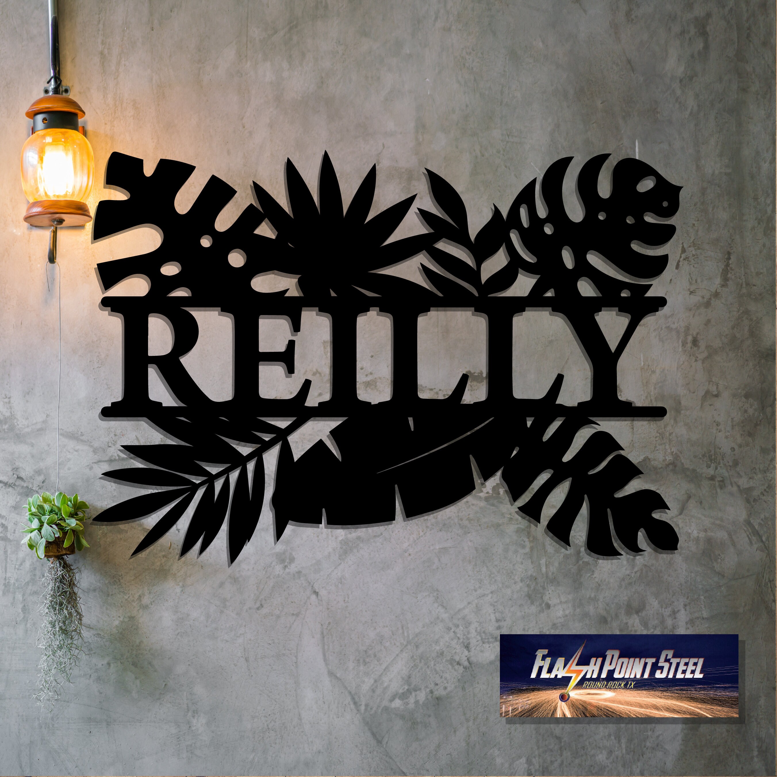 Palm Leaf Family Sign Name Sign Personalized Established - Etsy