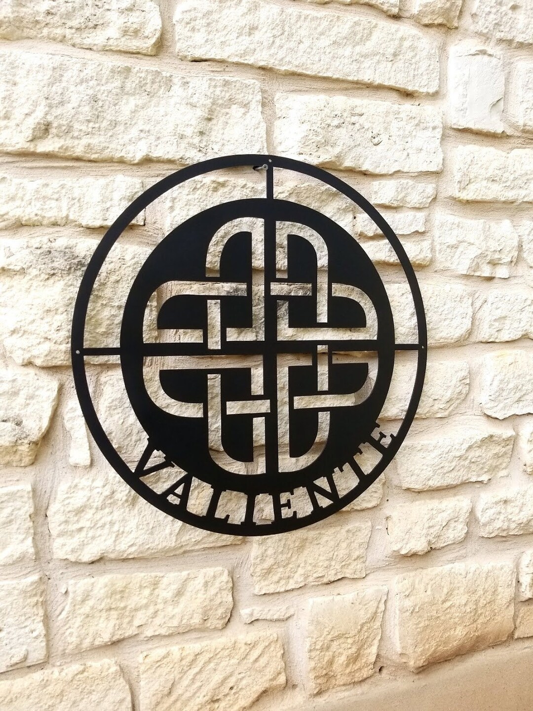 Family Sign, Celtic Quaternary Knot Metal Sign, Custom Name, Steel Art ...