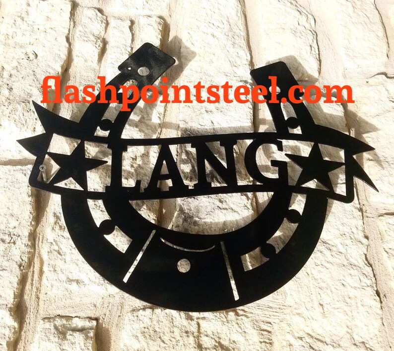 Personalized Horseshoe Sign Family Metal Sign Ranch Sign | Etsy