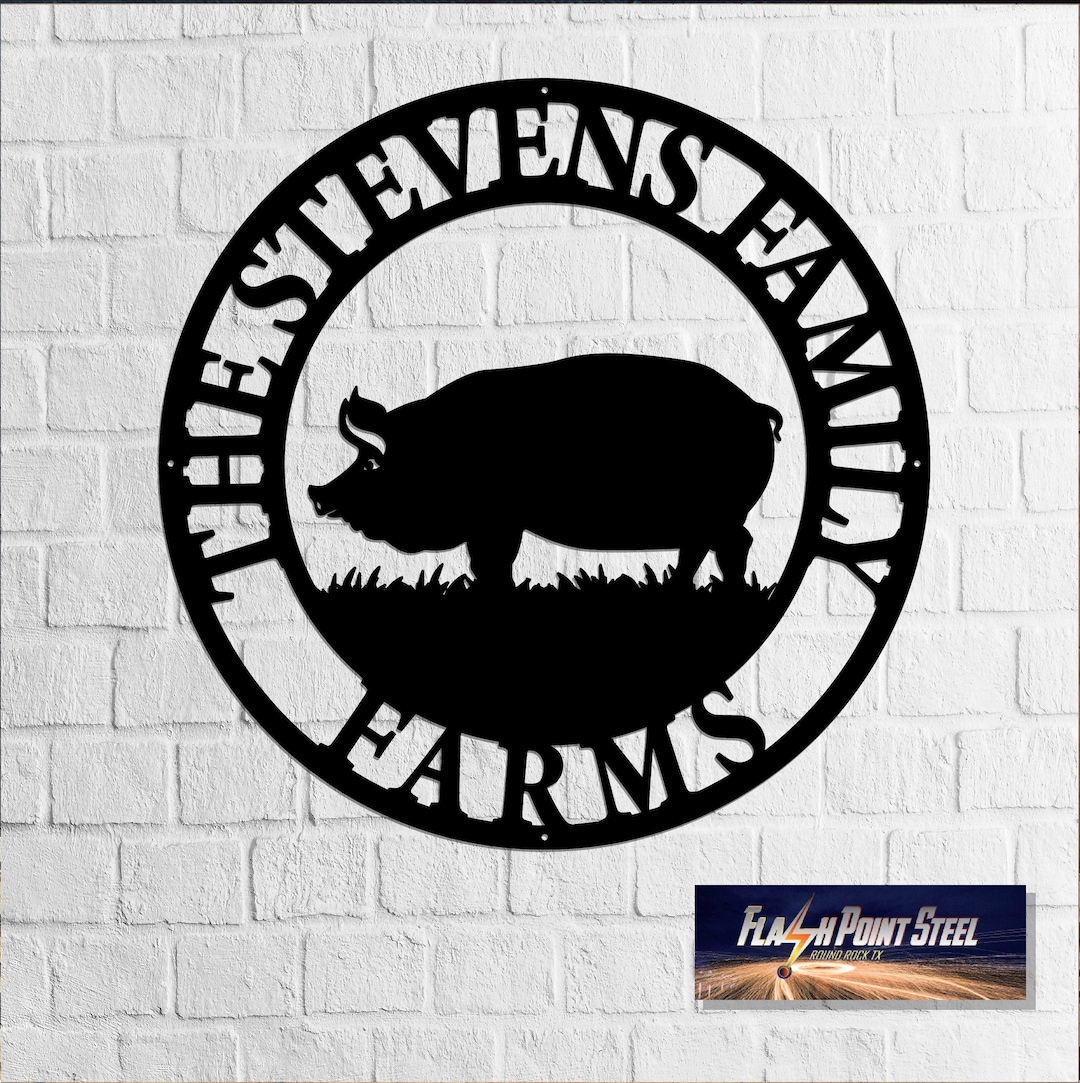 Custom Pig Farm House Table Metal Sign in Plasma Cut, Home Decor Wall ...
