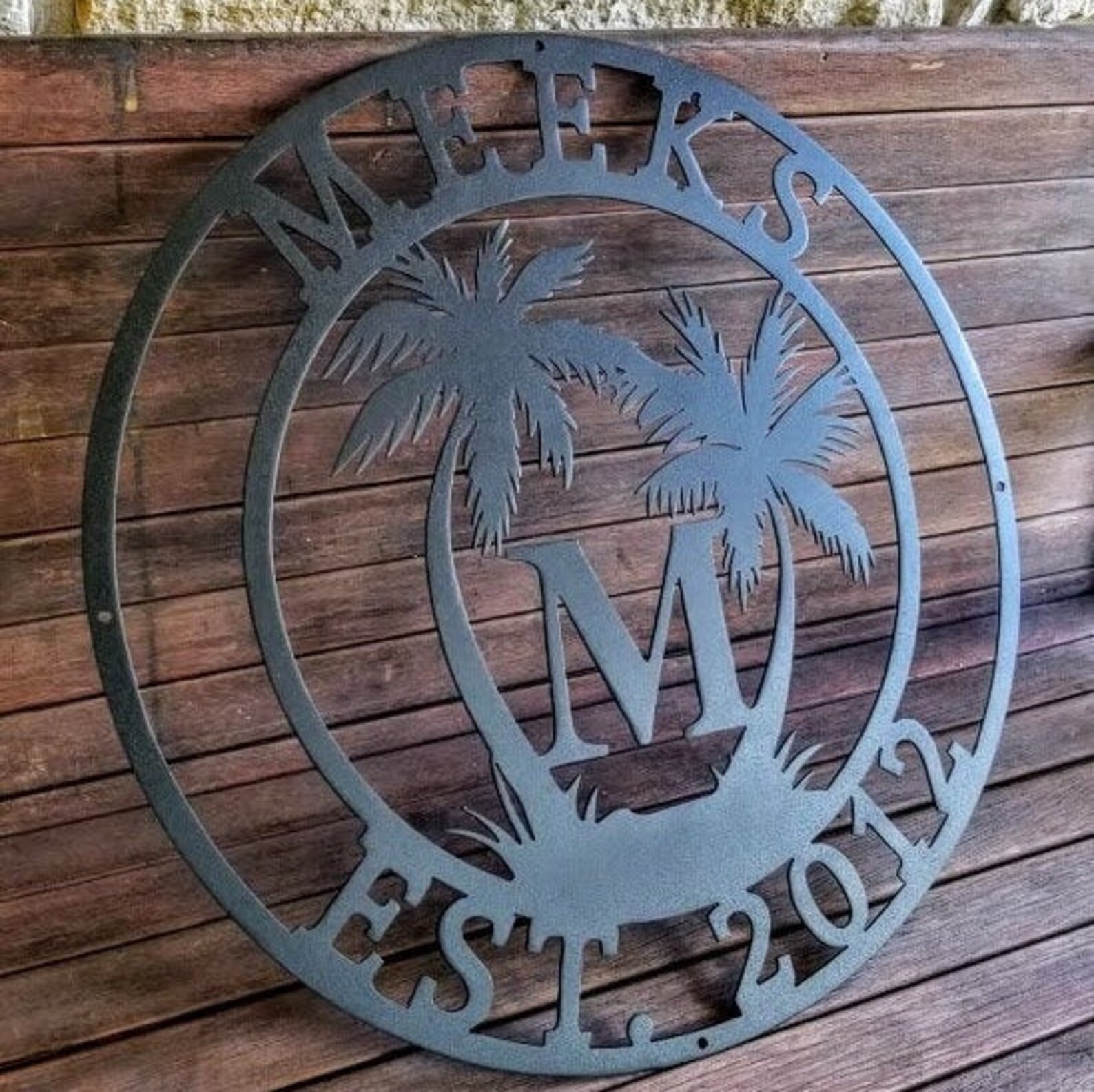 Palm tree sign tropical entrance sign wall decor Plasma | Etsy