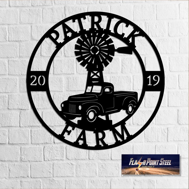 Personalized Farm Truck Windmill Sign Ranch Sign Farm Sign - Etsy
