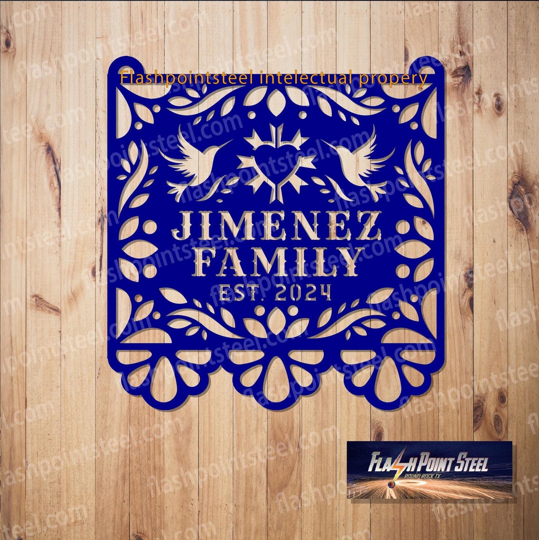 Papel Picado Sign, Metal Art, Family Sign, Welcome, Entrance Sign ...