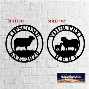 Sheep Metal Sign, Custom Sheep and Lamb, Farmer Sign, Personalized ...