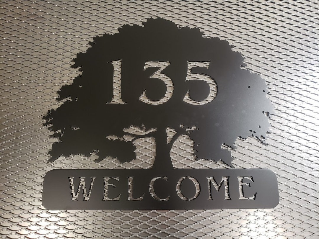 Tree Home Address Number, Address Sign, Custom Address Number, Indoor ...