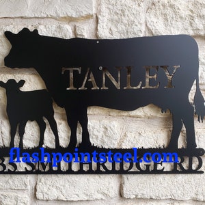 Cattle Metal Sign, Custom Cow/calf, Farmer Sign, Personalized ...