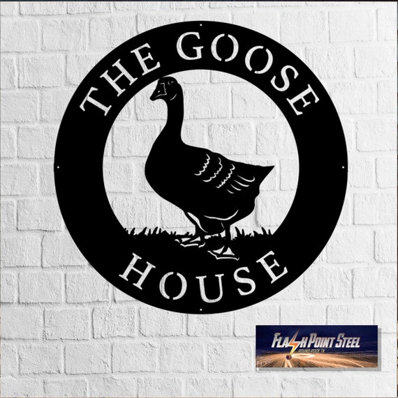 Goose Sign Custom Name Steel Art Entrance Sign Name Sign | Etsy