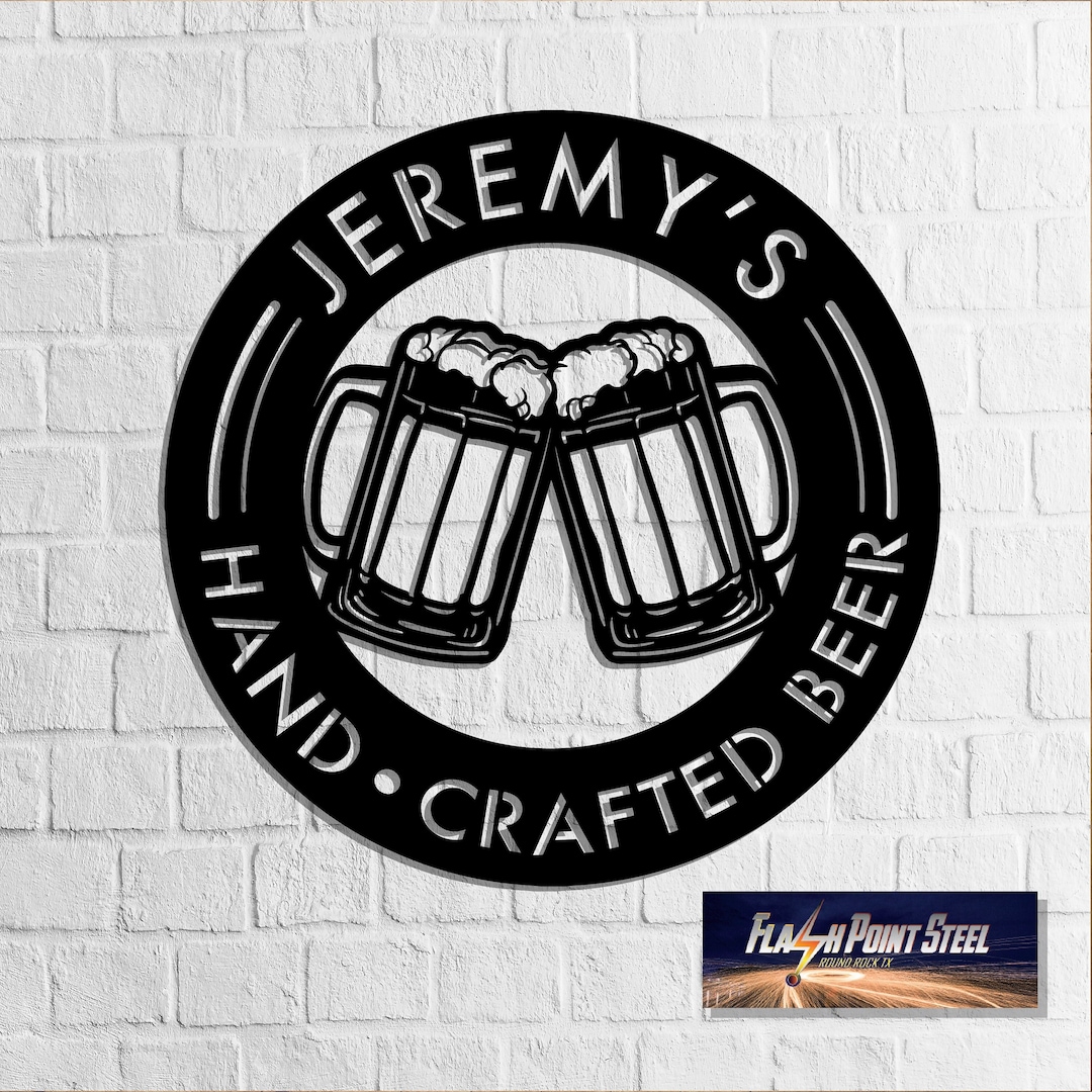 Beer Bar Sign, Man Cave, Carved, Garage Sign, Personalized, Steel Art ...