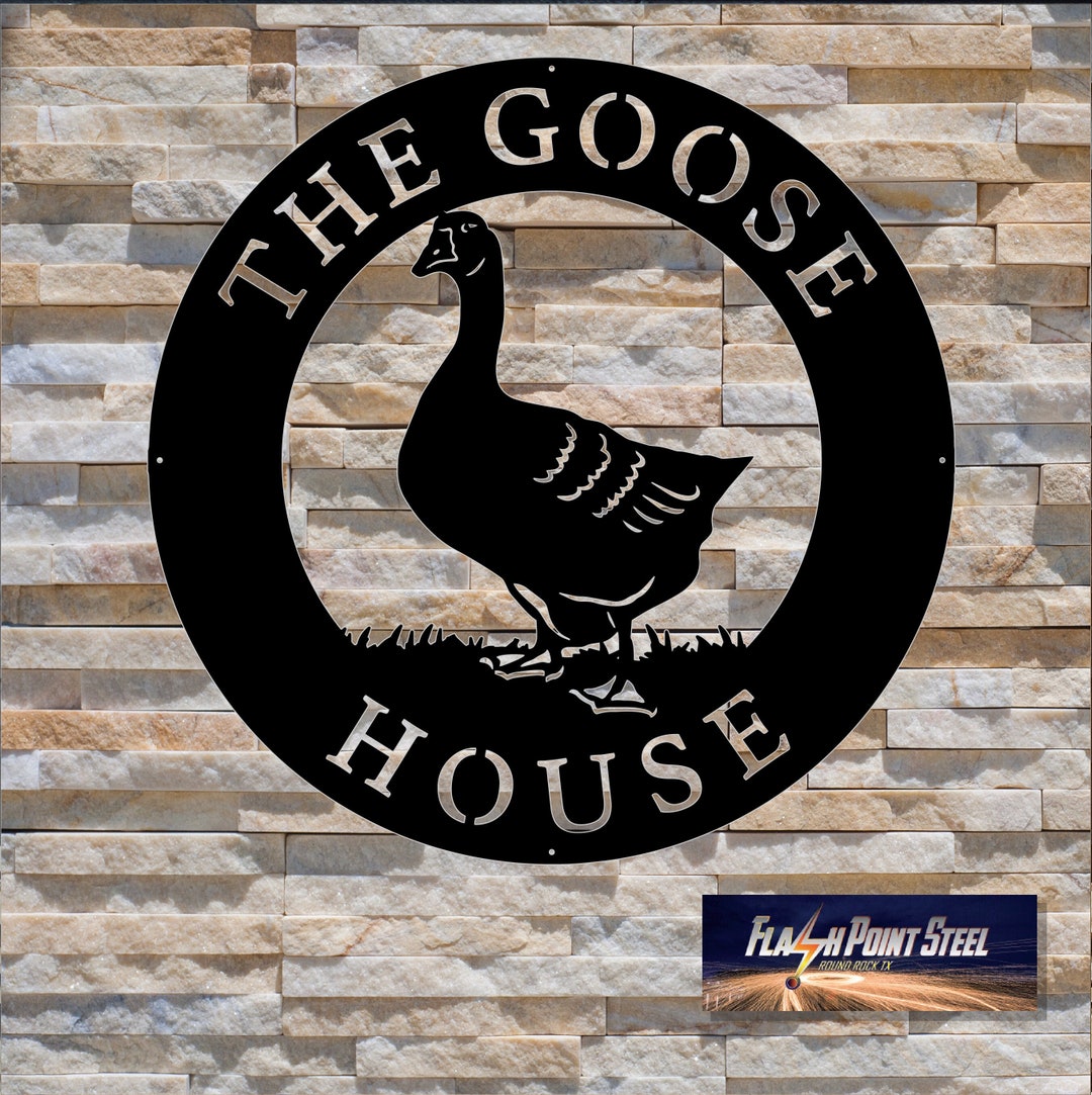 Goose Sign Custom Name, Steel Art, Entrance Sign, Name Sign, Custom ...