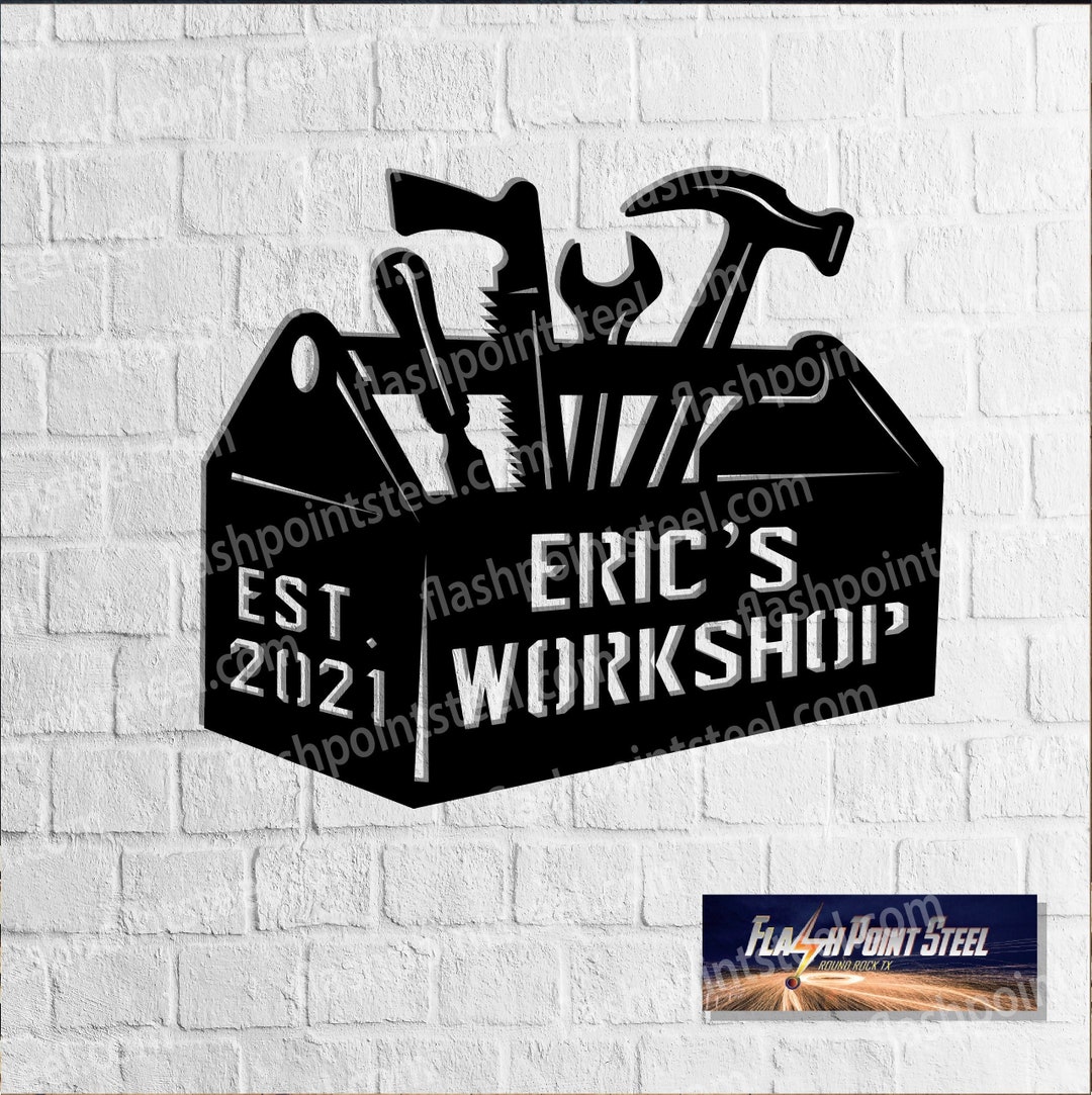 Tool Box Carpentry Custom Metal Sign, Saw, Hammer Lifestyle ...