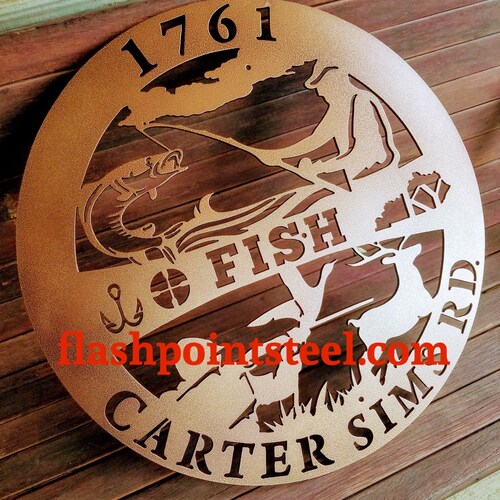 Welcome Fishing Custom Metal Name Sign - Etsy