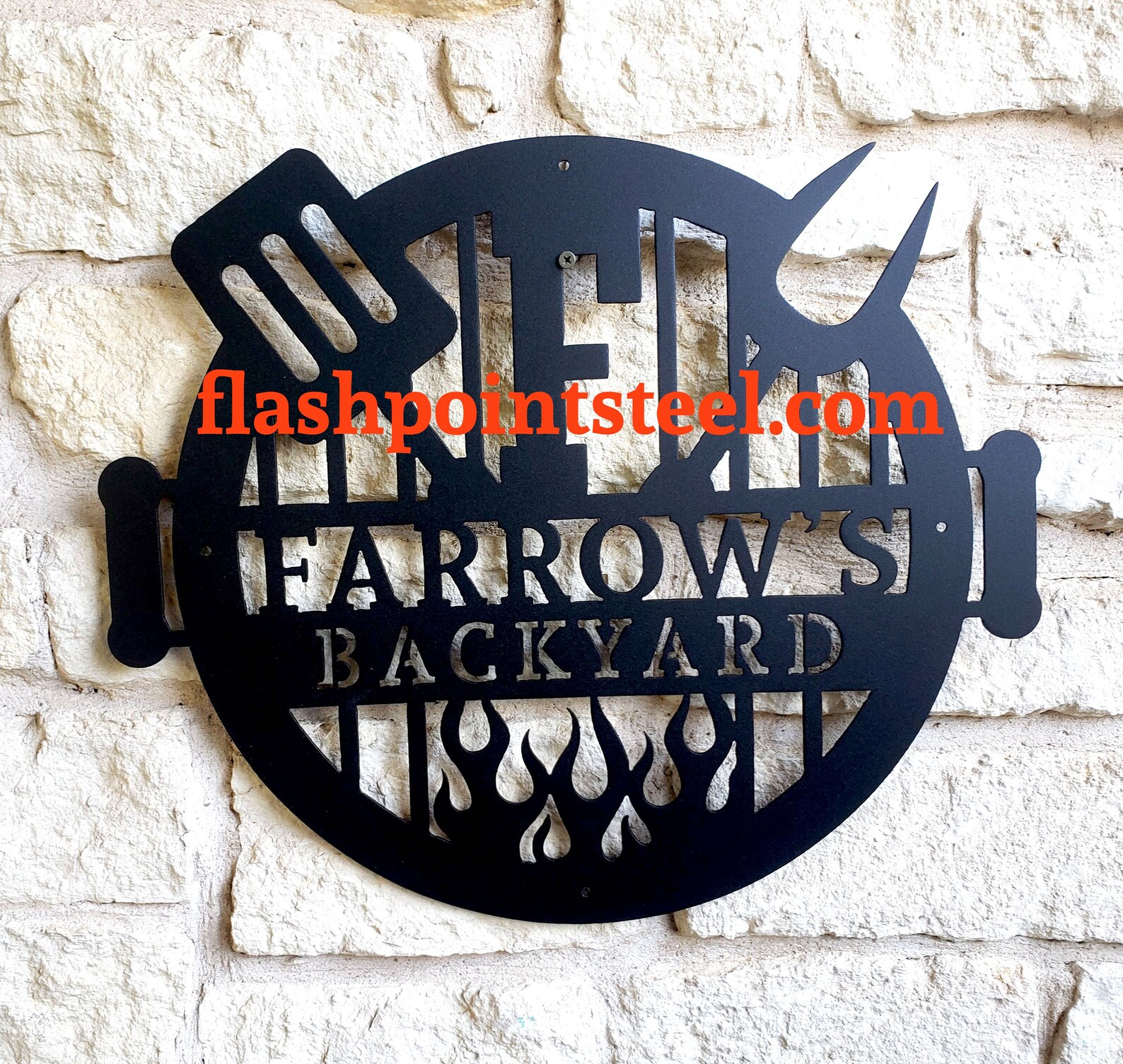 BBQ Party Metal Sign Flame Grill Grillers Sign Dads Gift | Etsy