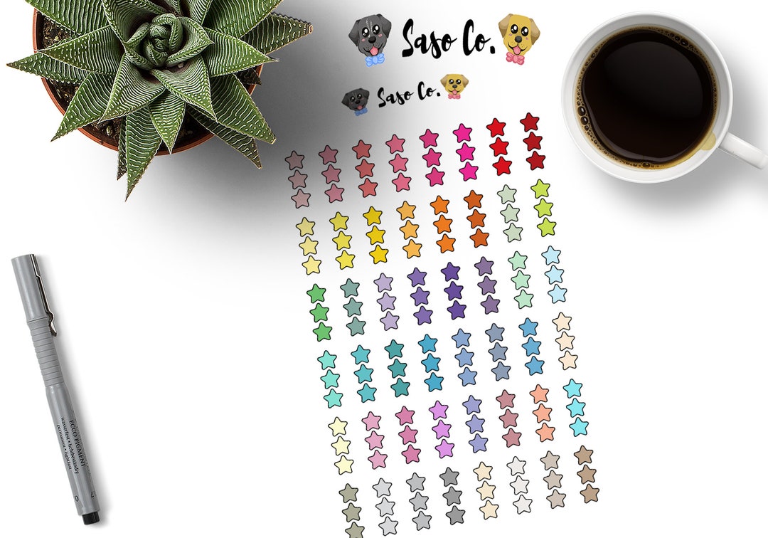 Multi-colored Three Star Checklist Planner Stickers - Etsy