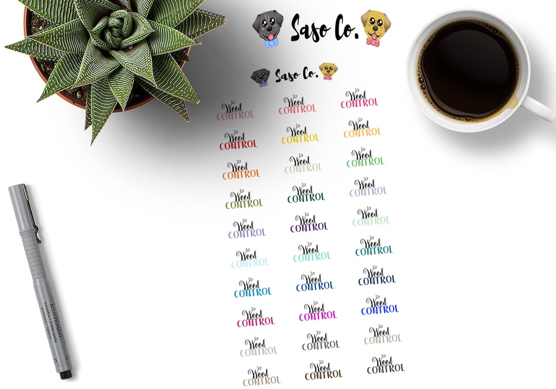 Multi-colored Weed Control Planner Stickers - Etsy
