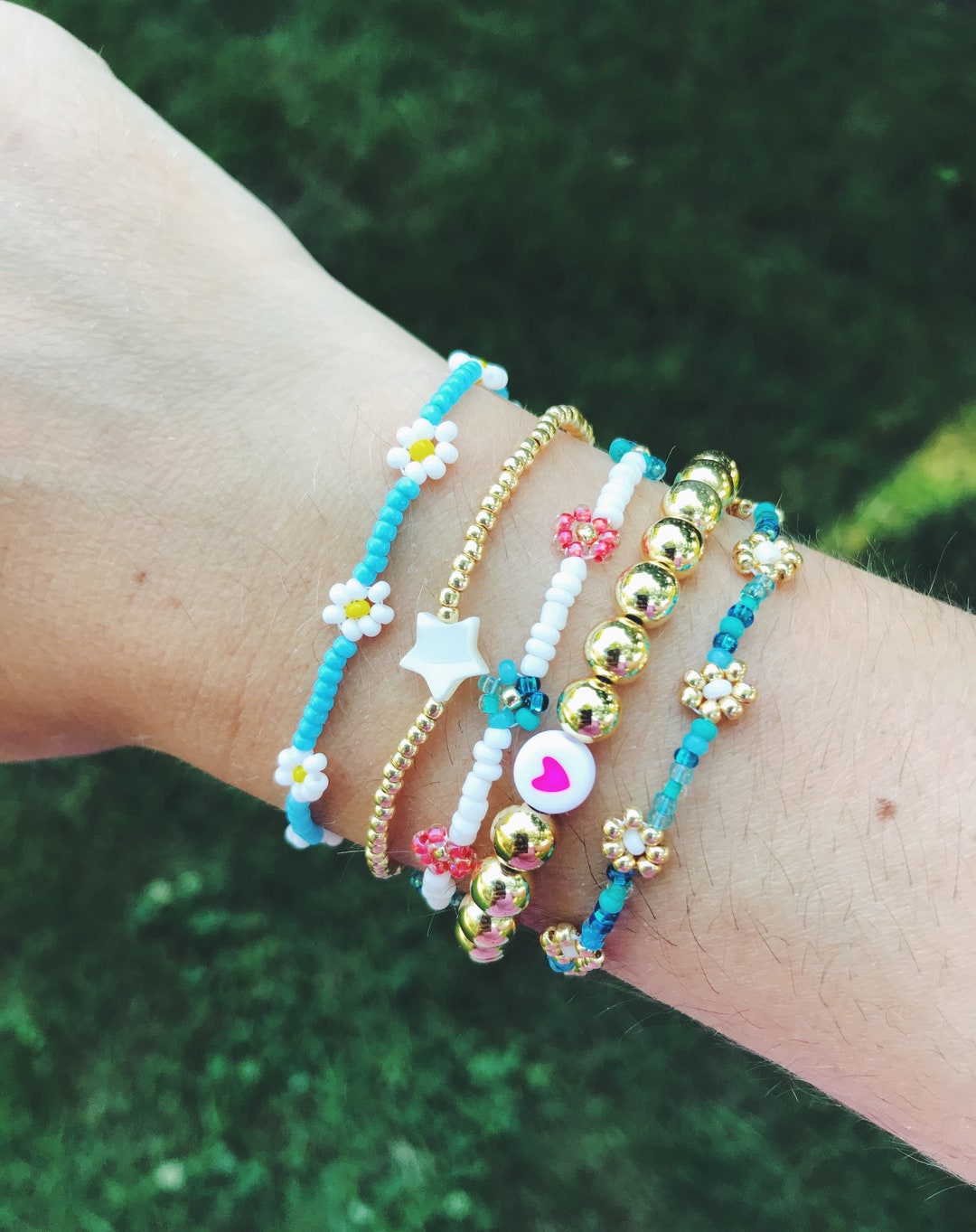Colorful Bracelet Set, Beaded Bracelets, Seed Bead Bracelets, Stackable ...