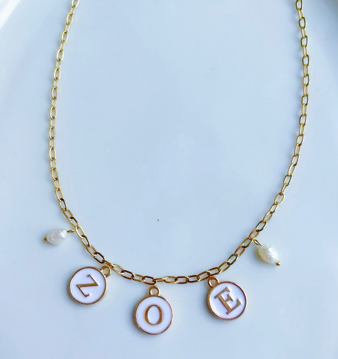 Custom Gold Charm Necklace, Create Your Own Necklace, Non Tarnish Gold ...