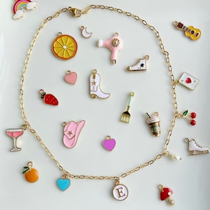 Custom Gold Charm Necklace, Non Tarnish Waterproof Paperclip Charm ...