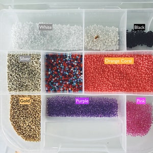 Custom Set of 3 Beaded Rings, Stackable Rings, Colorful Seed Bead Rings ...