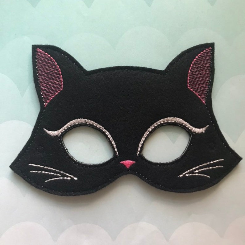 Black Cat Felt Mask | Etsy