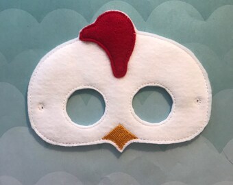 Chicken Mask, Kids Dress up Mask, Chicken Costume Mask, Wool Blend Mask ...