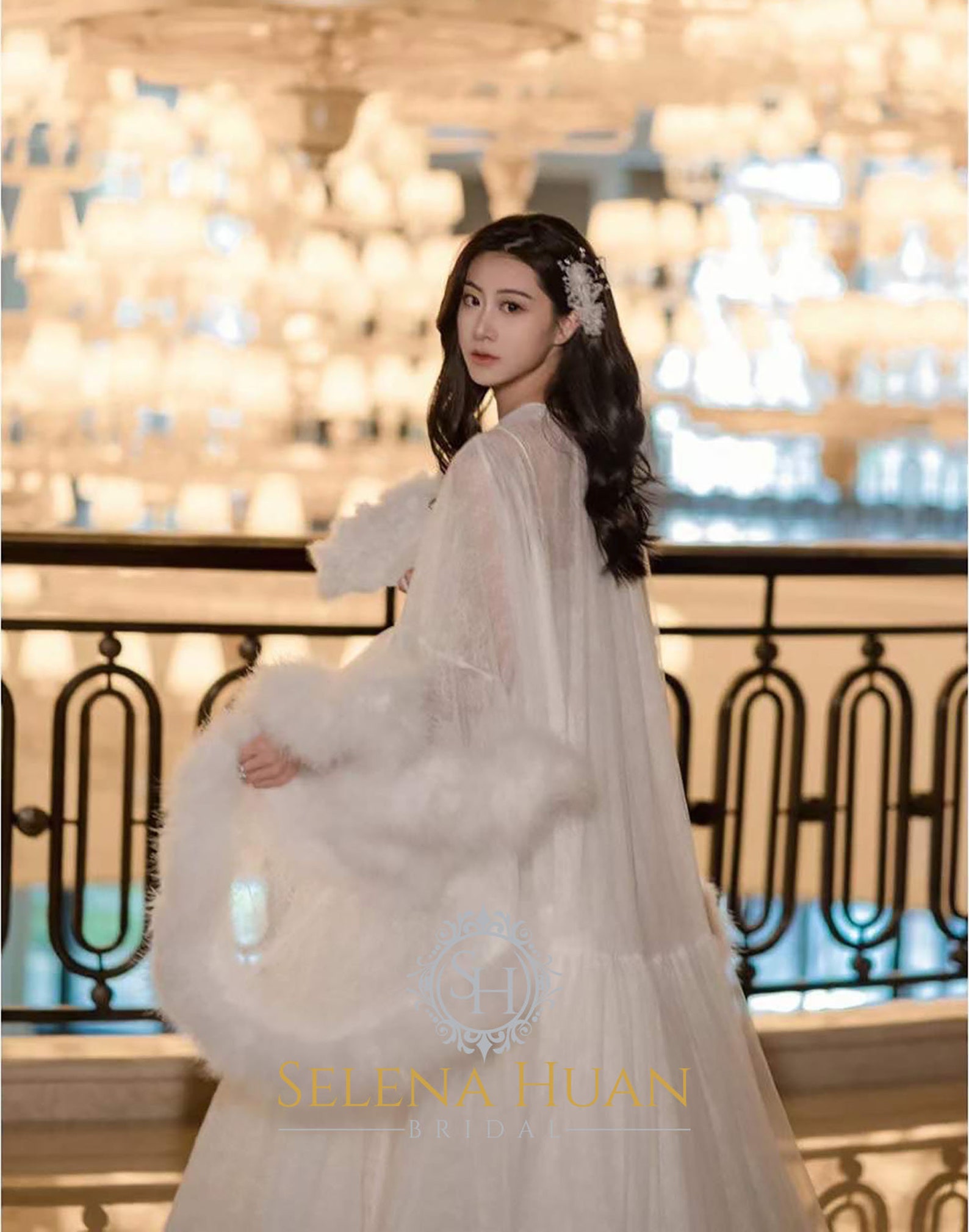 Selenahuanbridal Luxury Thick Faux Fox Feather Chantilly Lace - Etsy