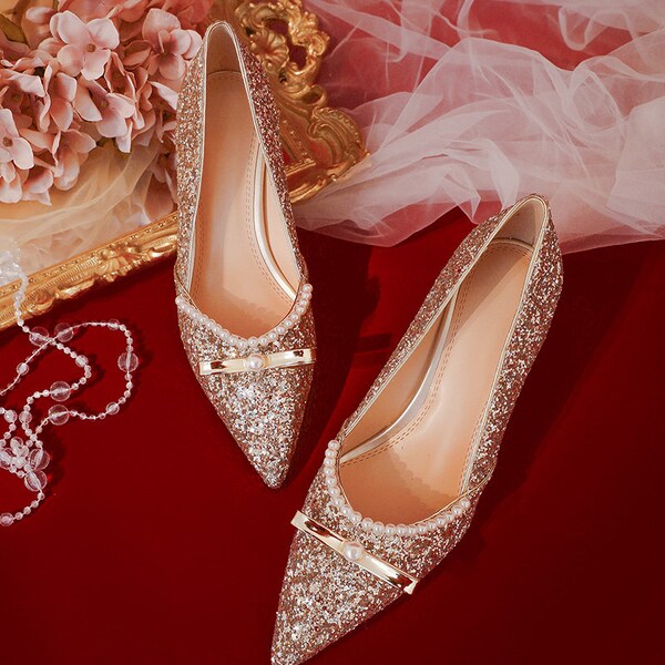 Rose Gold Shoes - Etsy