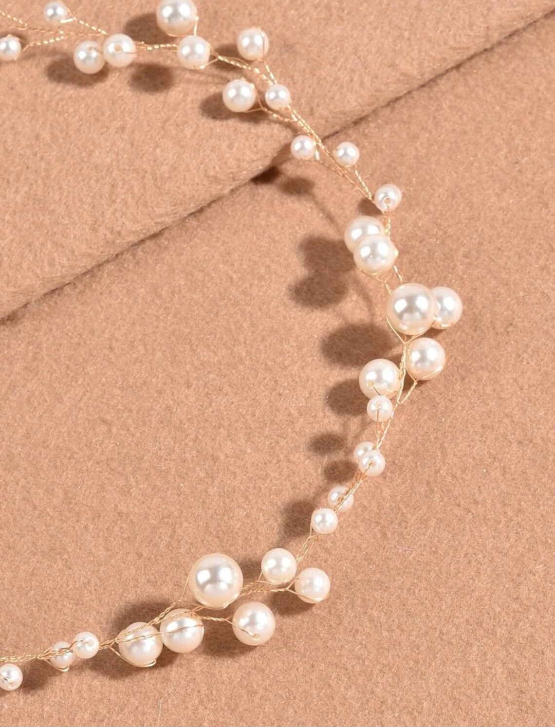 Vintage Pearl Headband Vine Bridal Headpiece Hairband Gold - Etsy