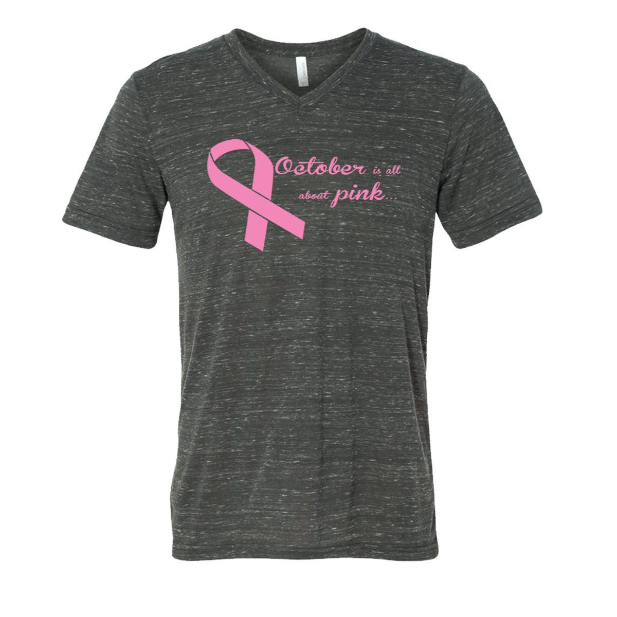 V-Neck T-Shirts for Men Breast Cancer Awareness October is All | Etsy