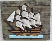 Wood Pirate Ship-pirate Ship-distressed Wood Pirate - Etsy