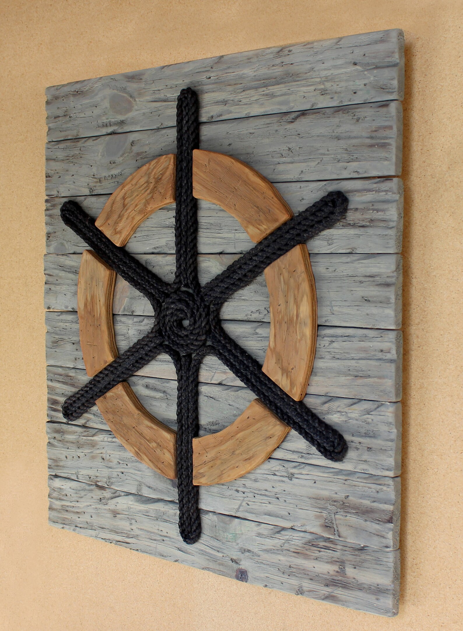Ship Wheel-Rope Ship Wheel-Nautical Decor-Nautical Art-Rustic | Etsy
