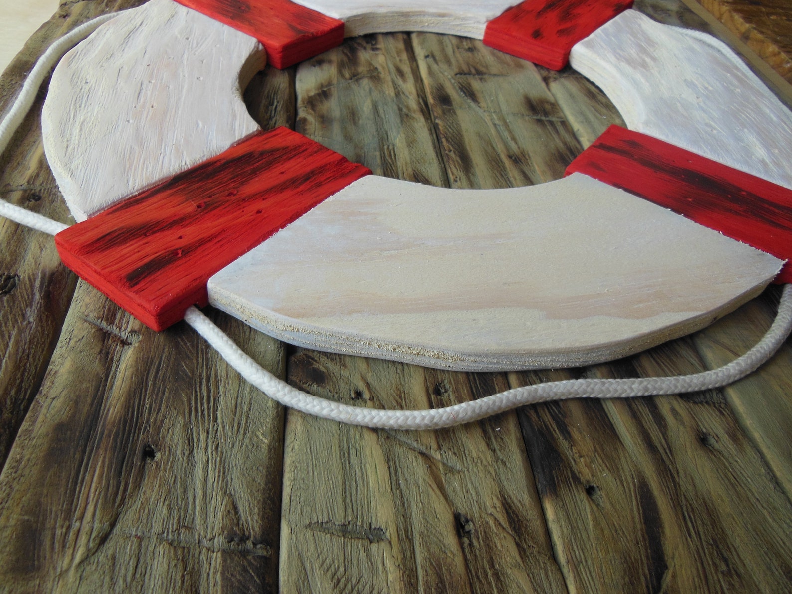 Wood Life Preserver-life Preserver-distressed Wood Life Preserver ...
