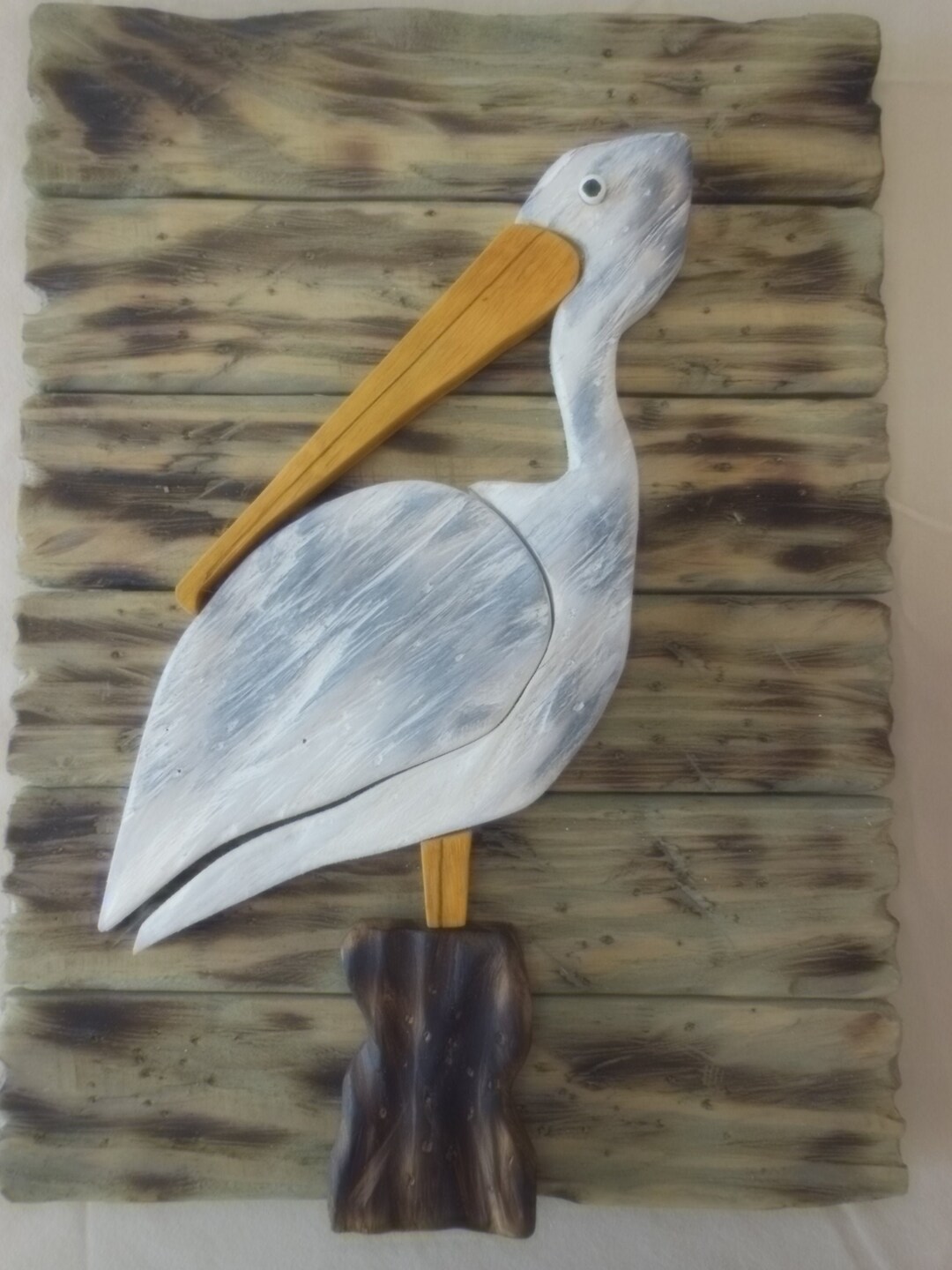 Wood Pelican-pelican-distressed Wood Pelican-nautical Decor-nautical ...