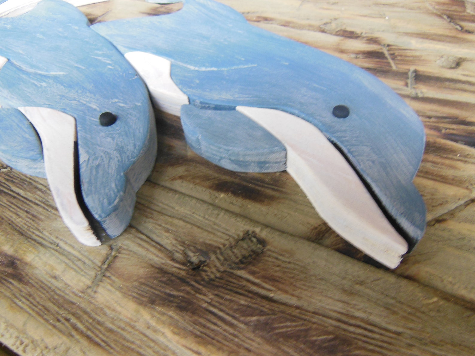Wood Dolphins-dolphins-distressed Wood Dolphins-nautical Decor-nautical ...