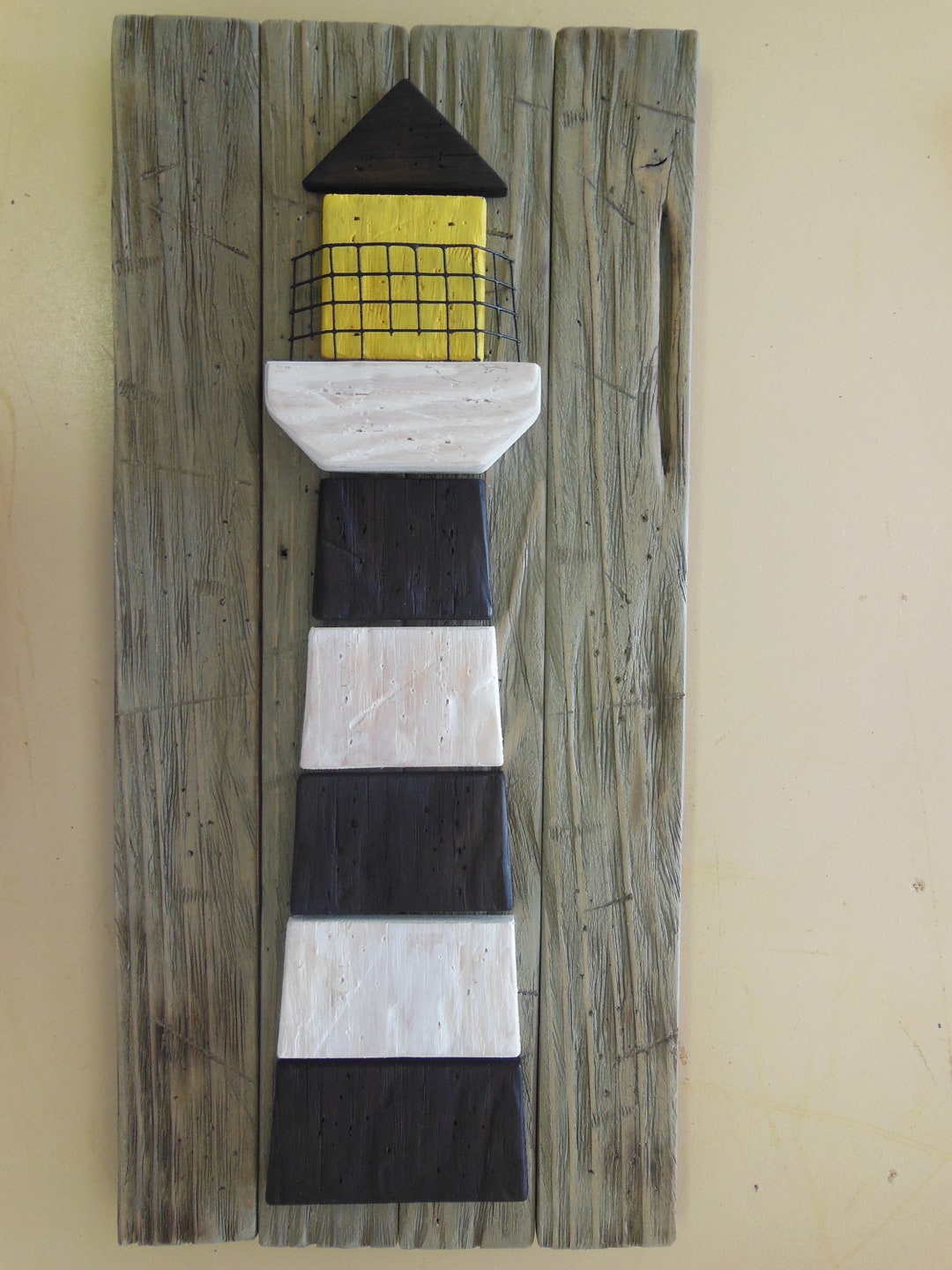 Wood Lighthouse-lighthouse-distressed Wood Lighthouse-nautical Decor ...