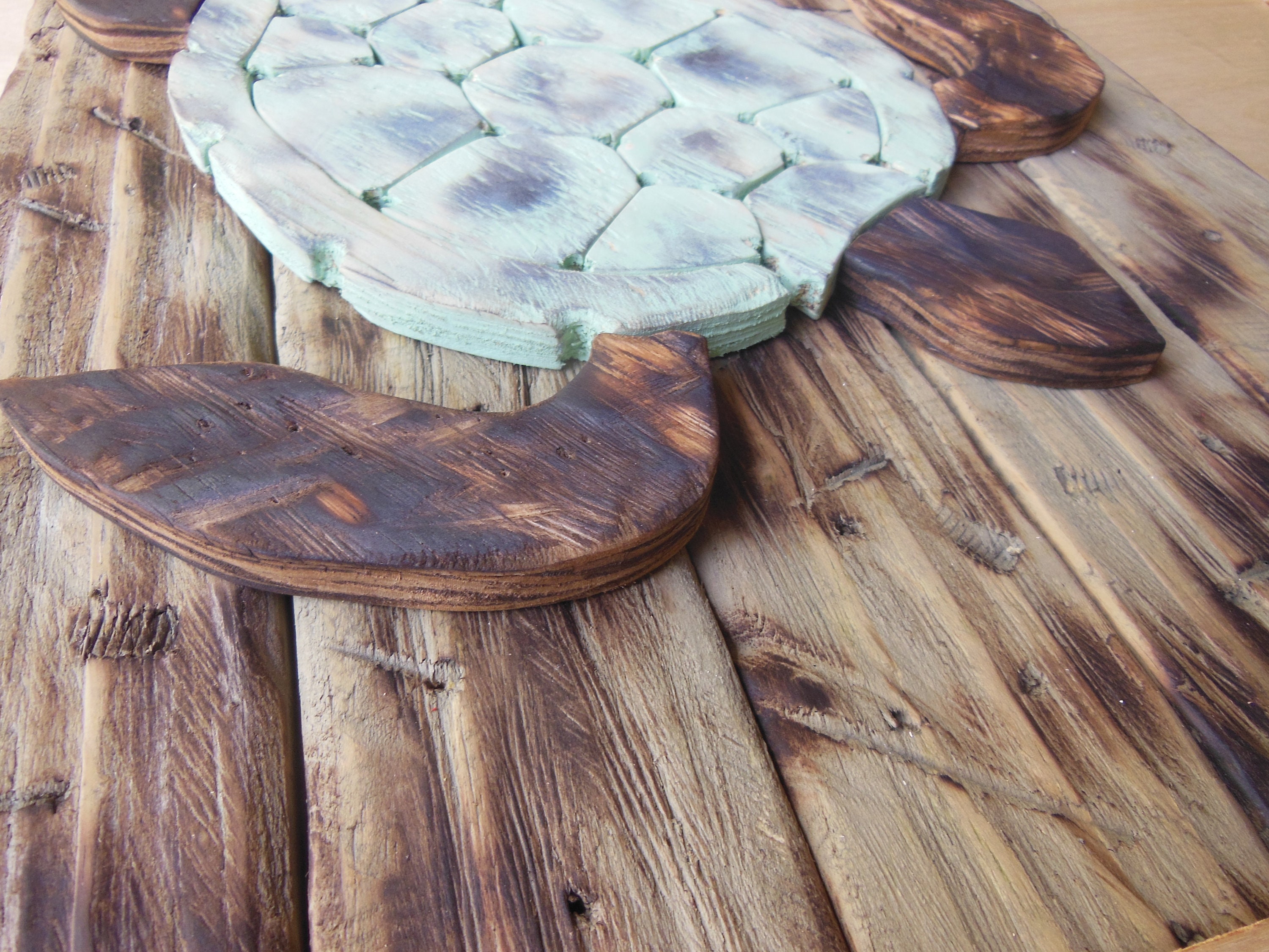 Turtle-wood Turtle-distressed Wood Turtle-nautical - Etsy