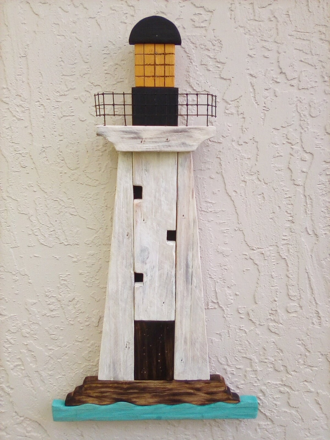 Wood Lighthouse-lighthouse-distressed Wood Lighthouse-nautical Decor ...